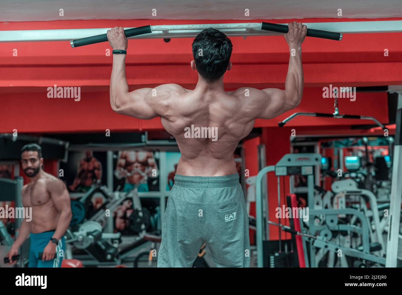 The Fit Caucasian Athlete man working out at the gym Stock Photo - Alamy