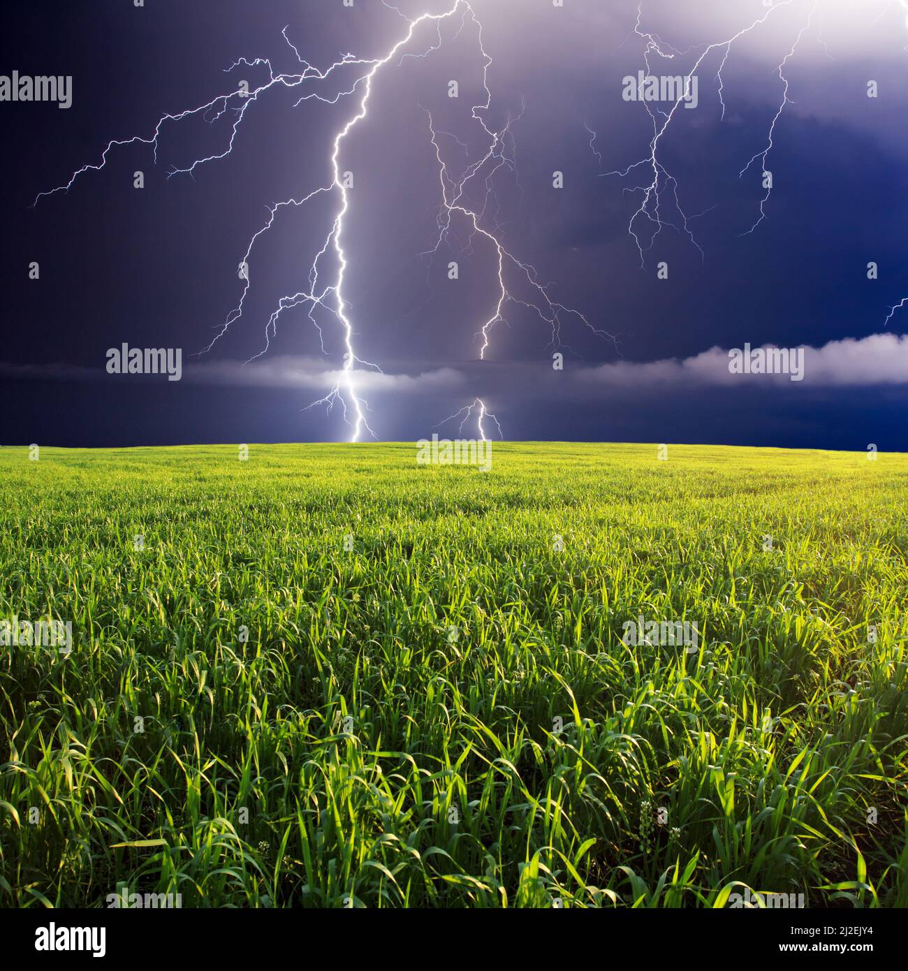 summer storm beginning with lightning Stock Photo - Alamy
