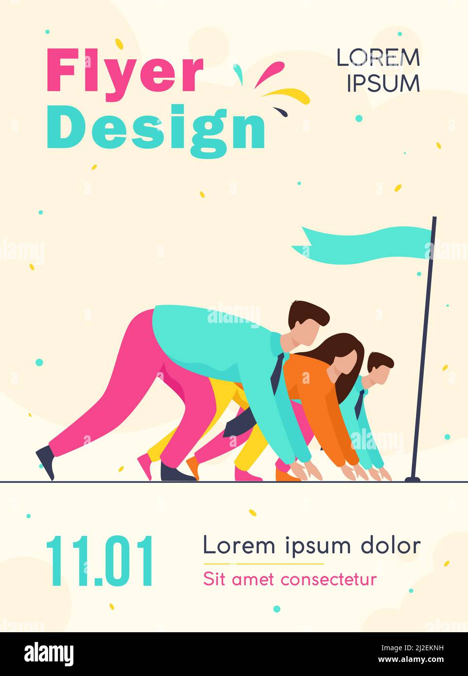 Career competition metaphor. Office professionals race. Employees ready ...