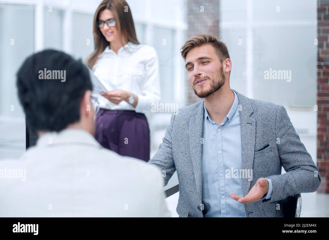 business people talk in the Bank office Stock Photo - Alamy