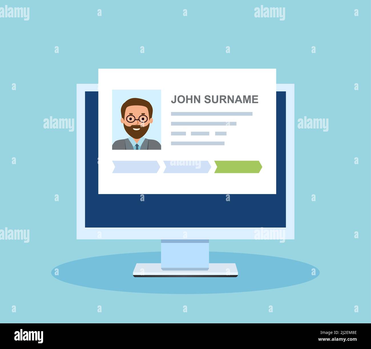 Employees CV, candidates resume man. card ID. Job applications, avatars ...