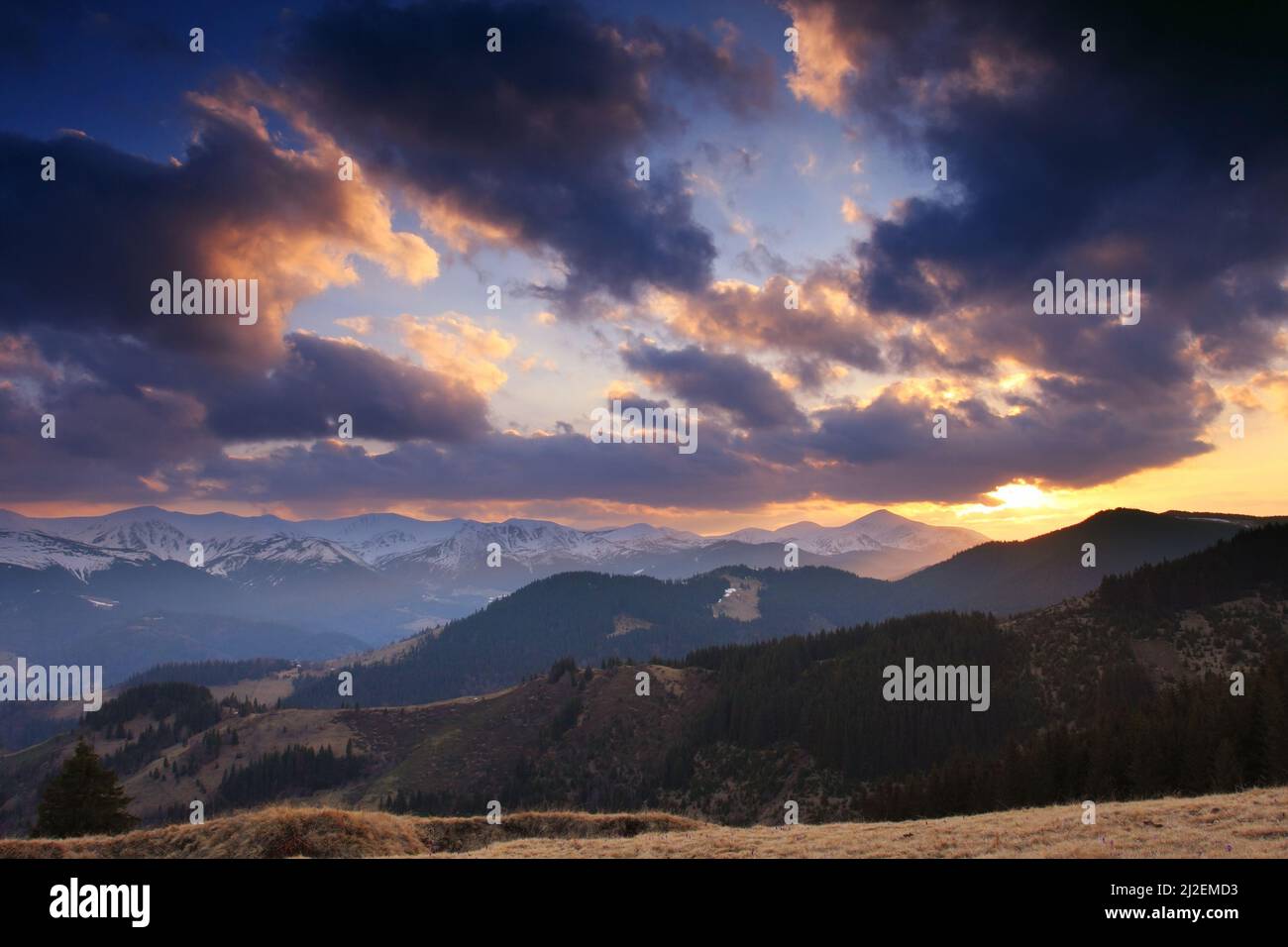 Colorful morning sky mountains hi-res stock photography and images - Alamy