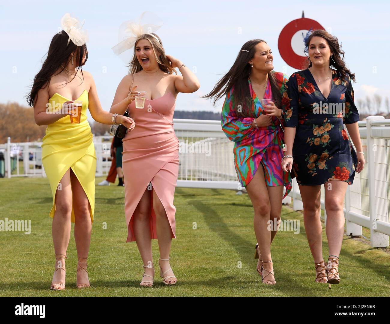 Racegoers during the Coral Scottish Grand National Ladies Day at Ayr ...