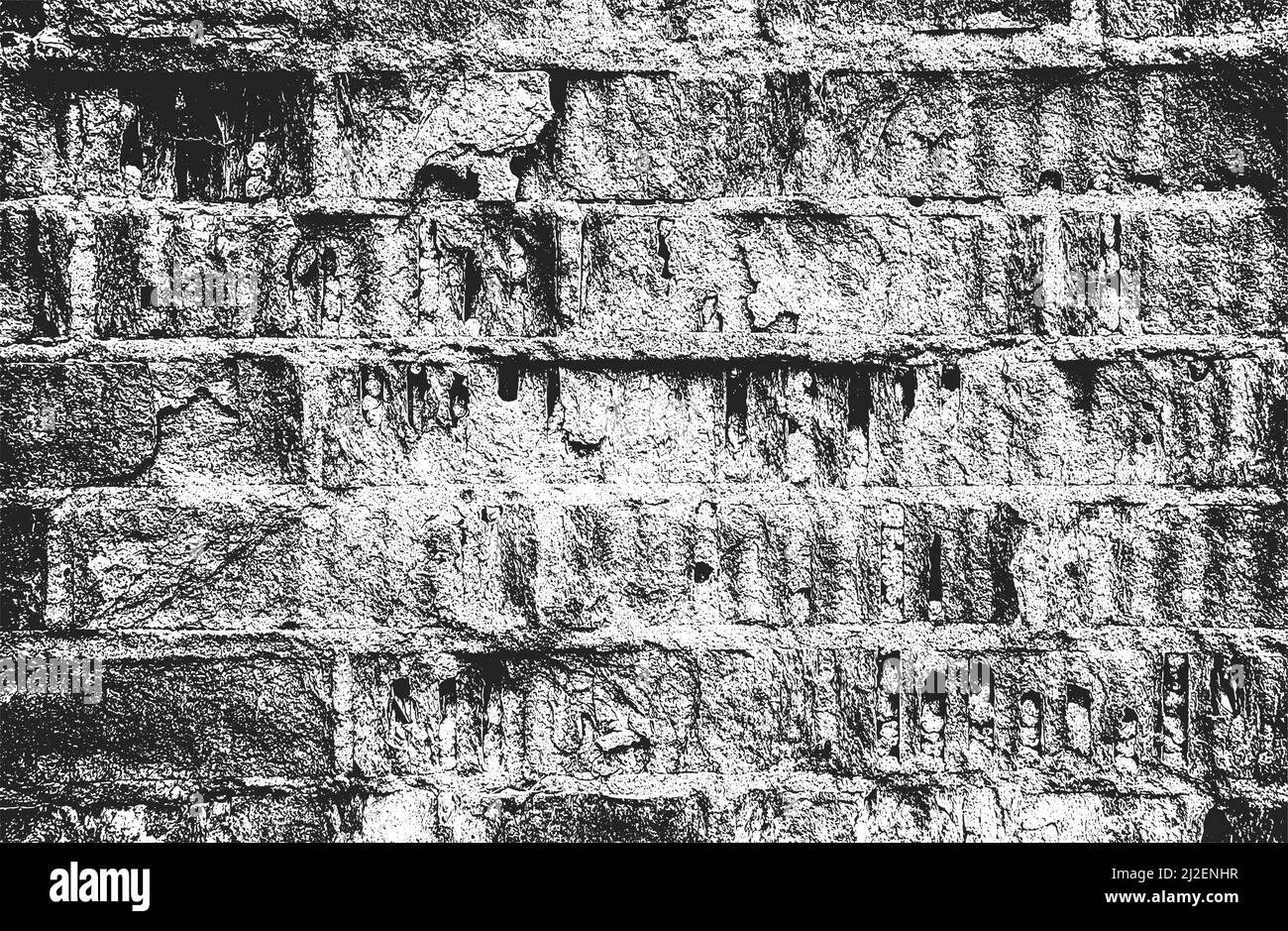 Distressed overlay texture of old brick wall, grunge background ...
