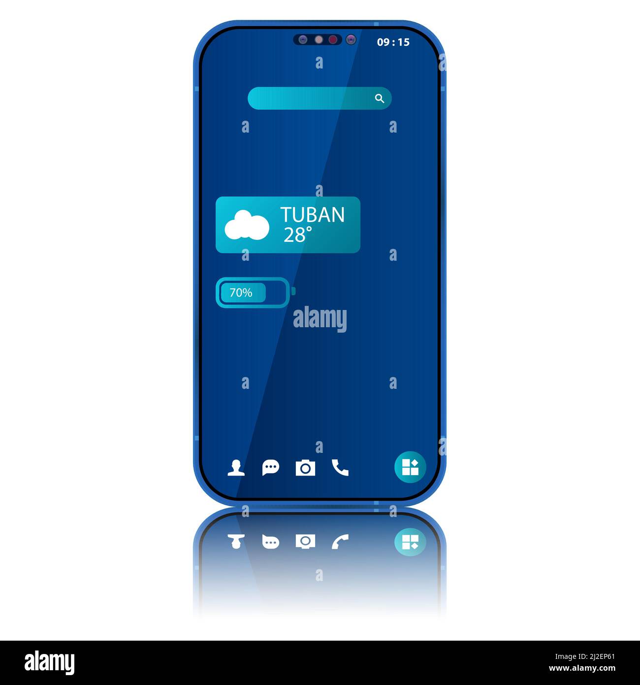 Smartphone blue home screen Stock Vector Image & Art - Alamy