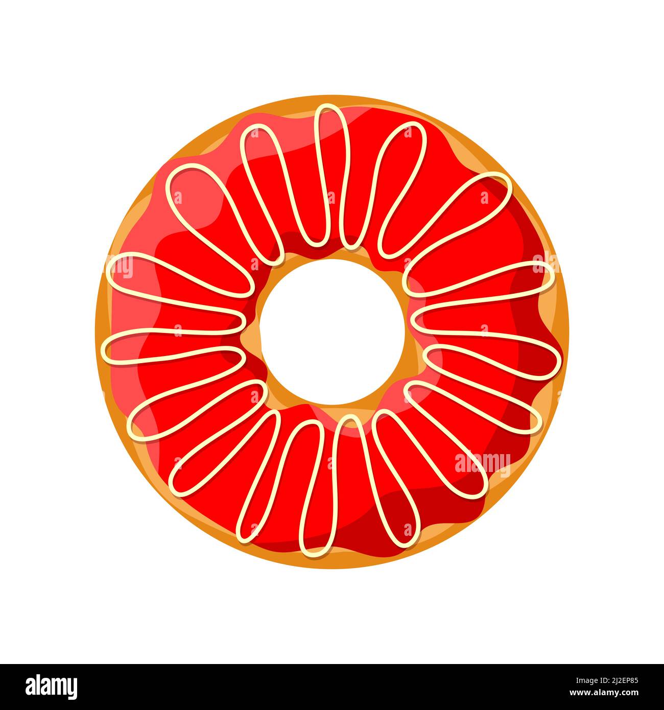 Sweet colorful tasty donut isolated on white background. Red glazed and ...