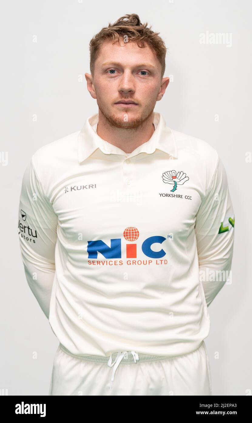 Yorkshire County Cricket Club's Dominic Bess during a photocall at the ...