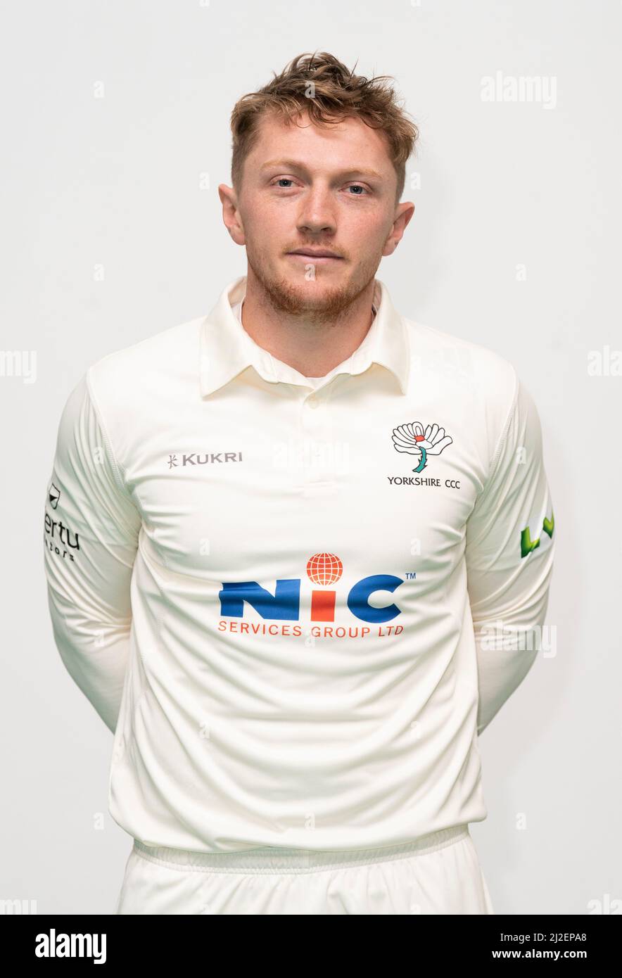 Yorkshire County Cricket Club's Dominic Bess during a photocall at the ...