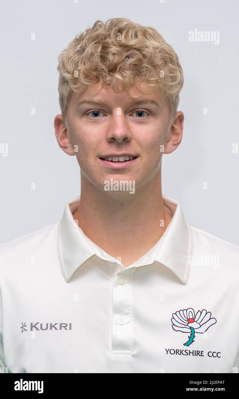 Yorkshire County Cricket Club's Will Luxton during a photocall at the ...