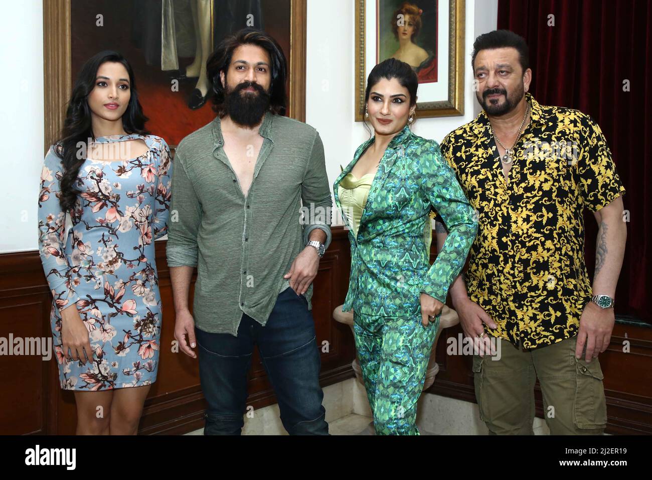 New Delhi, India. 31st Mar, 2022. Bollywood Actor Yash, Sanjay Dutt, Raveena Tandon, Srinidhi ...