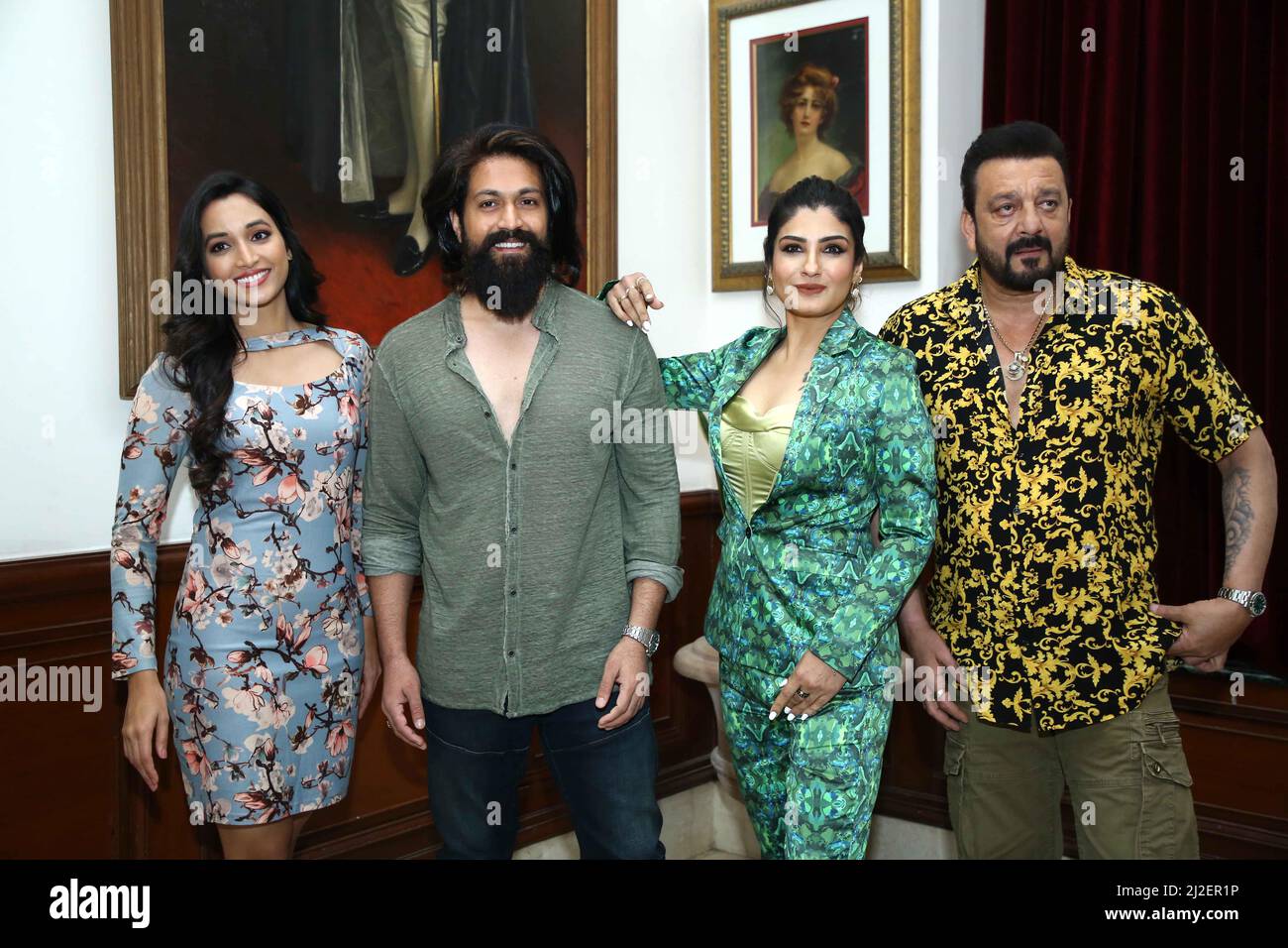 New Delhi, India. 31st Mar, 2022. Bollywood Actor Yash, Sanjay Dutt, Raveena Tandon, Srinidhi ...