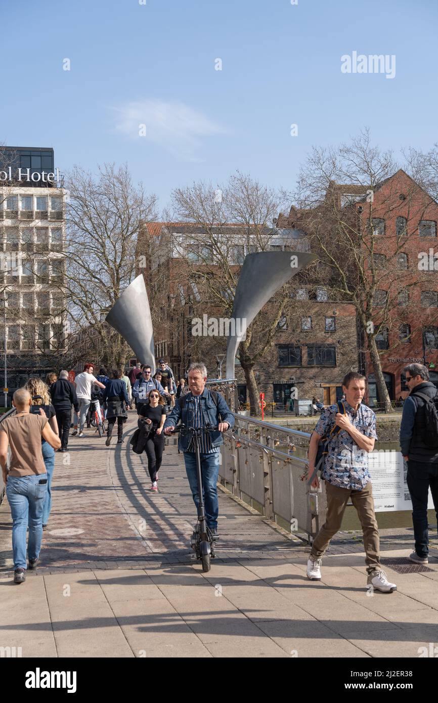 People using Pero's Bridge, named in honour of Pero Jones, an enslaved ...