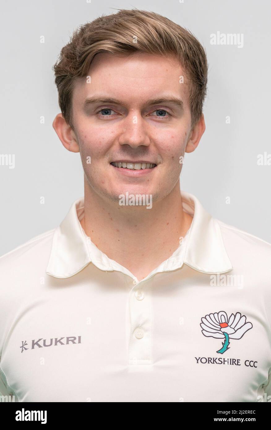 Yorkshire County Cricket Club's Jack Shutt during a photocall at the ...