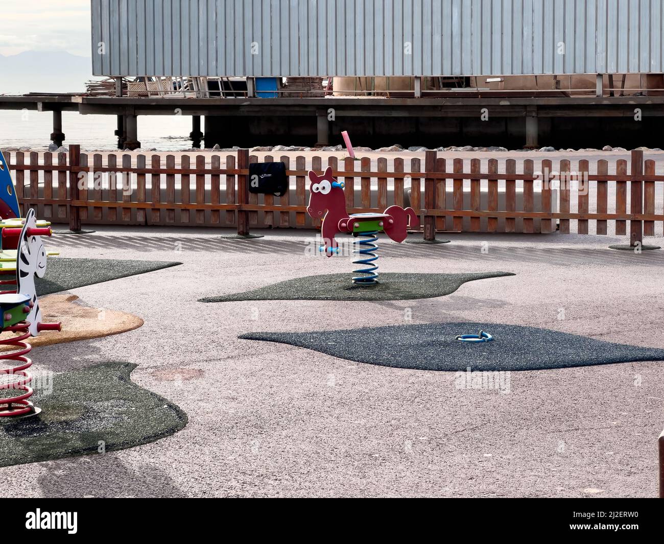 Empty kids playground in the morning Stock Photo - Alamy