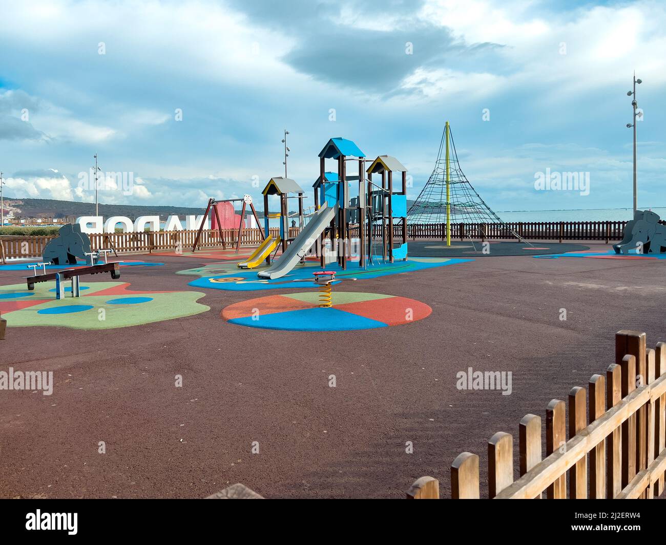 Empty kids playground in the morning Stock Photo - Alamy
