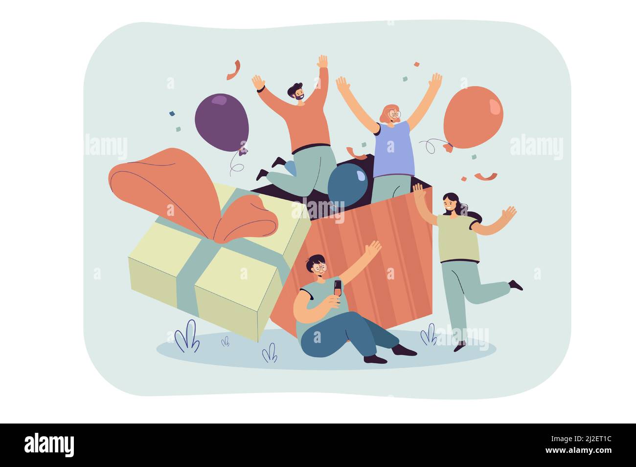 Jumping out box Stock Vector Images - Alamy