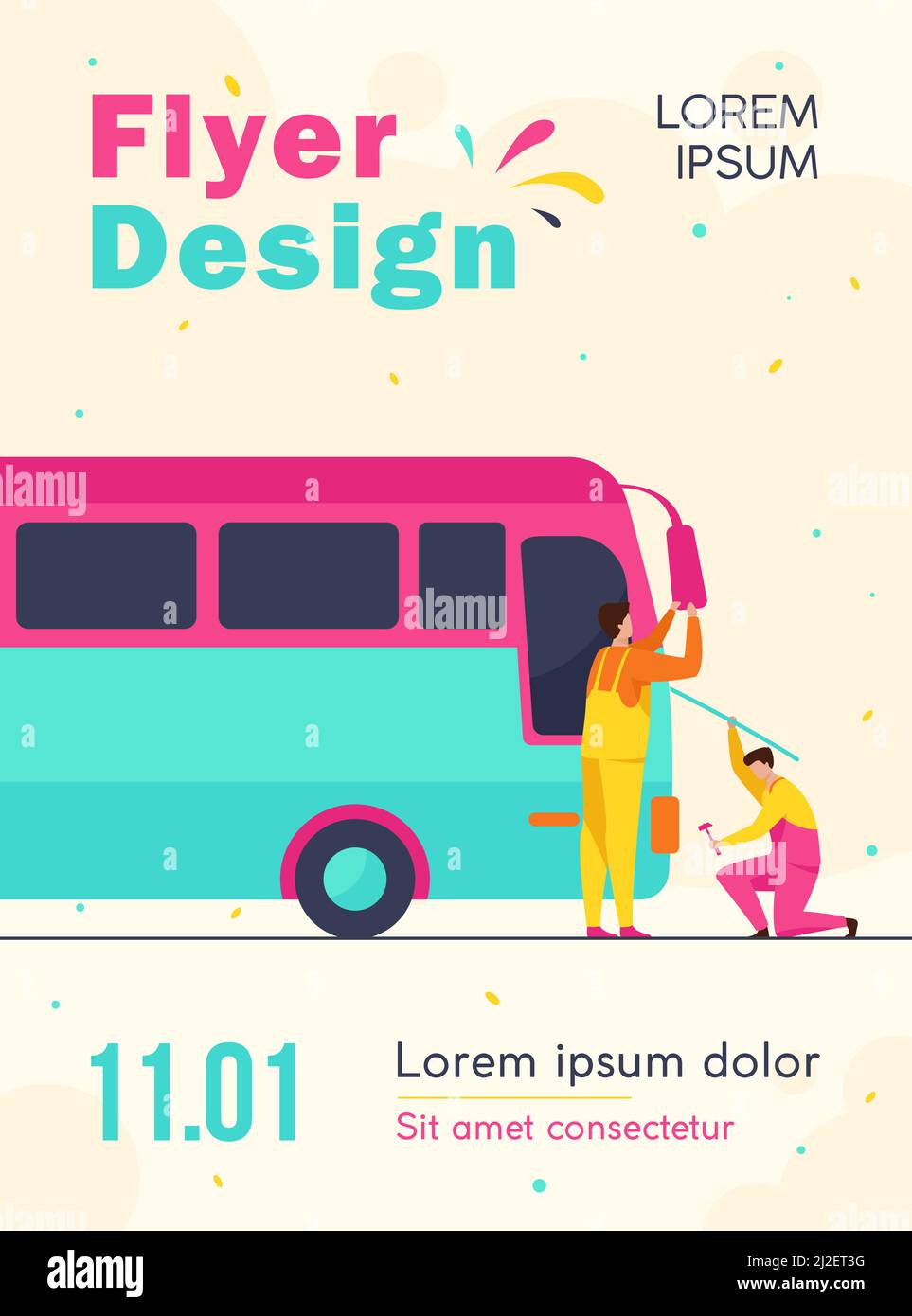 Repairmen servicing and repairing bus. Technician, vehicle, transport ...