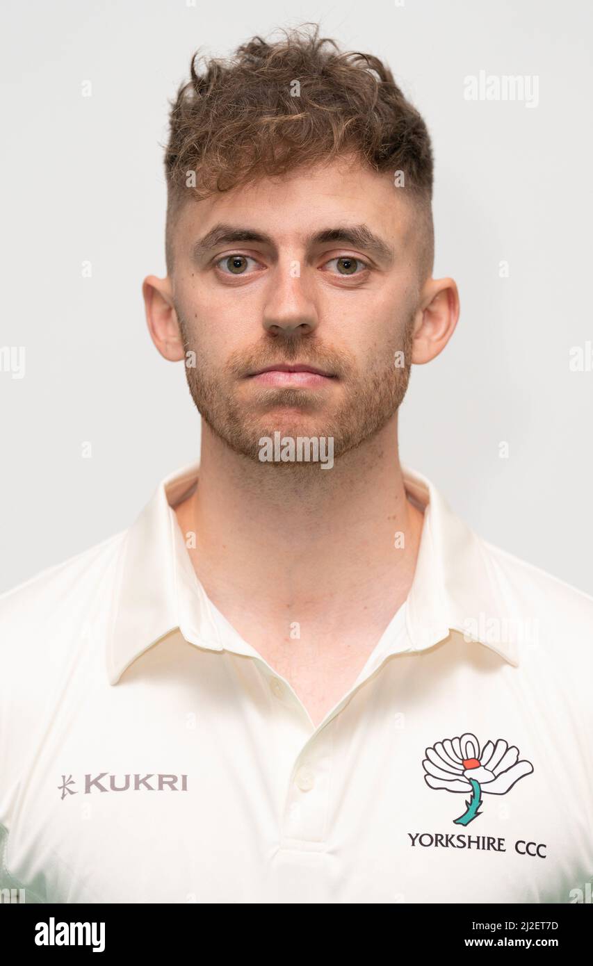 Yorkshire County Cricket Club's Ben Coad during a photocall at the ...