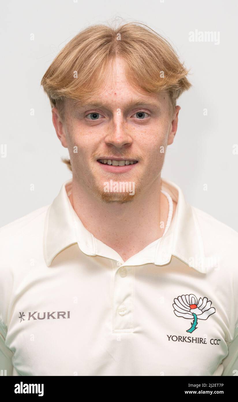 Yorkshire County Cricket Club's Harry Duke during a photocall at the ...