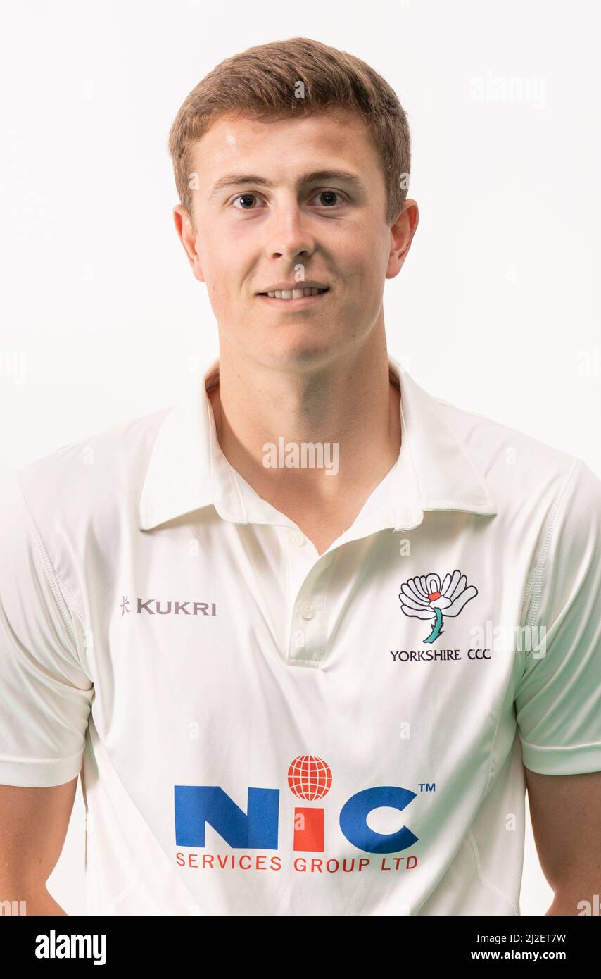 Yorkshire County Cricket Club's Tom Loten during a photocall at the ...