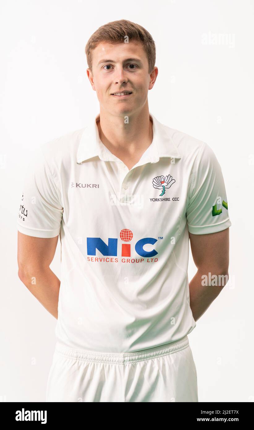 Yorkshire County Cricket Club's Tom Loten during a photocall at the ...