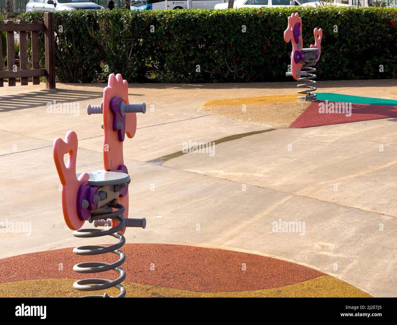 Empty kids playground in the morning Stock Photo - Alamy