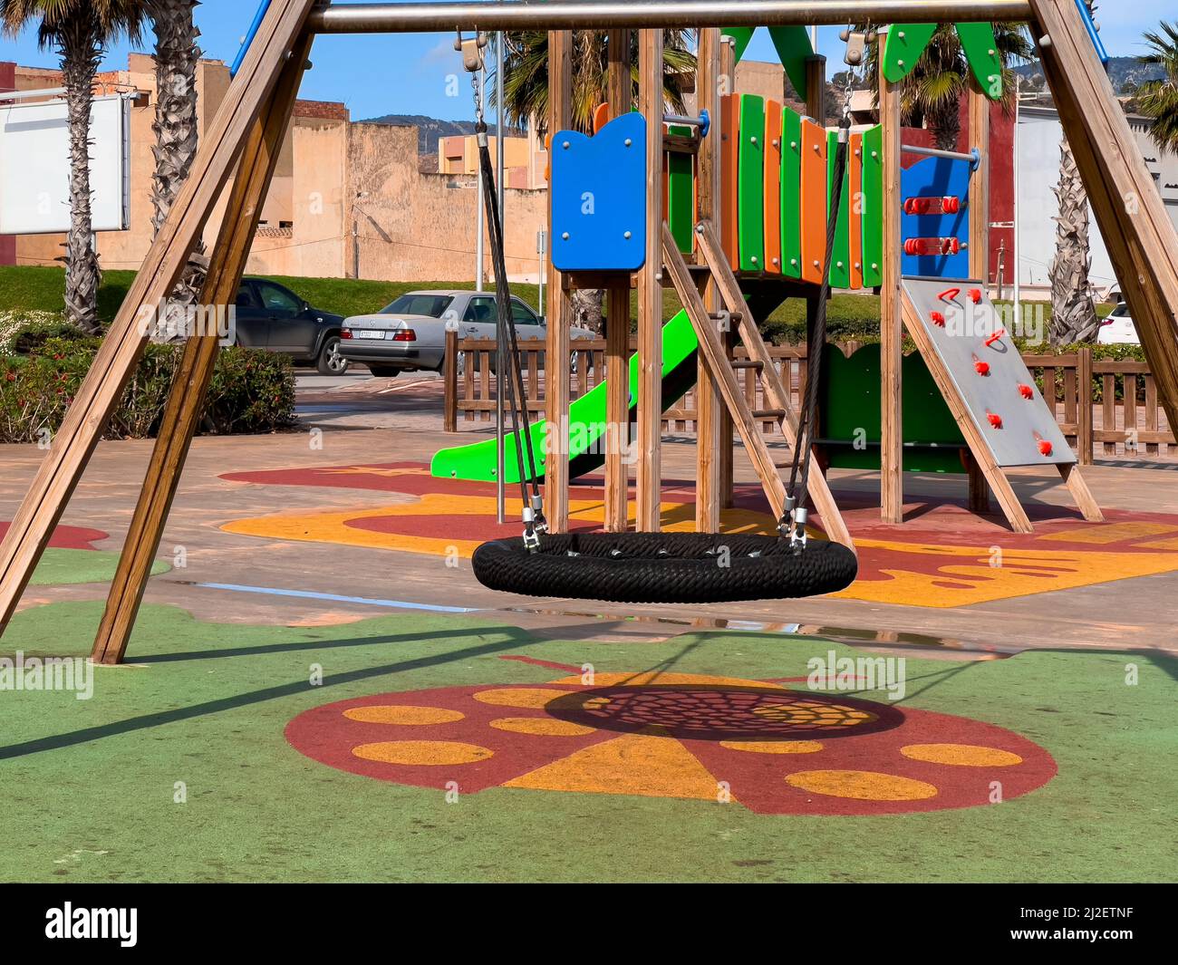 Empty kids playground in the morning Stock Photo - Alamy