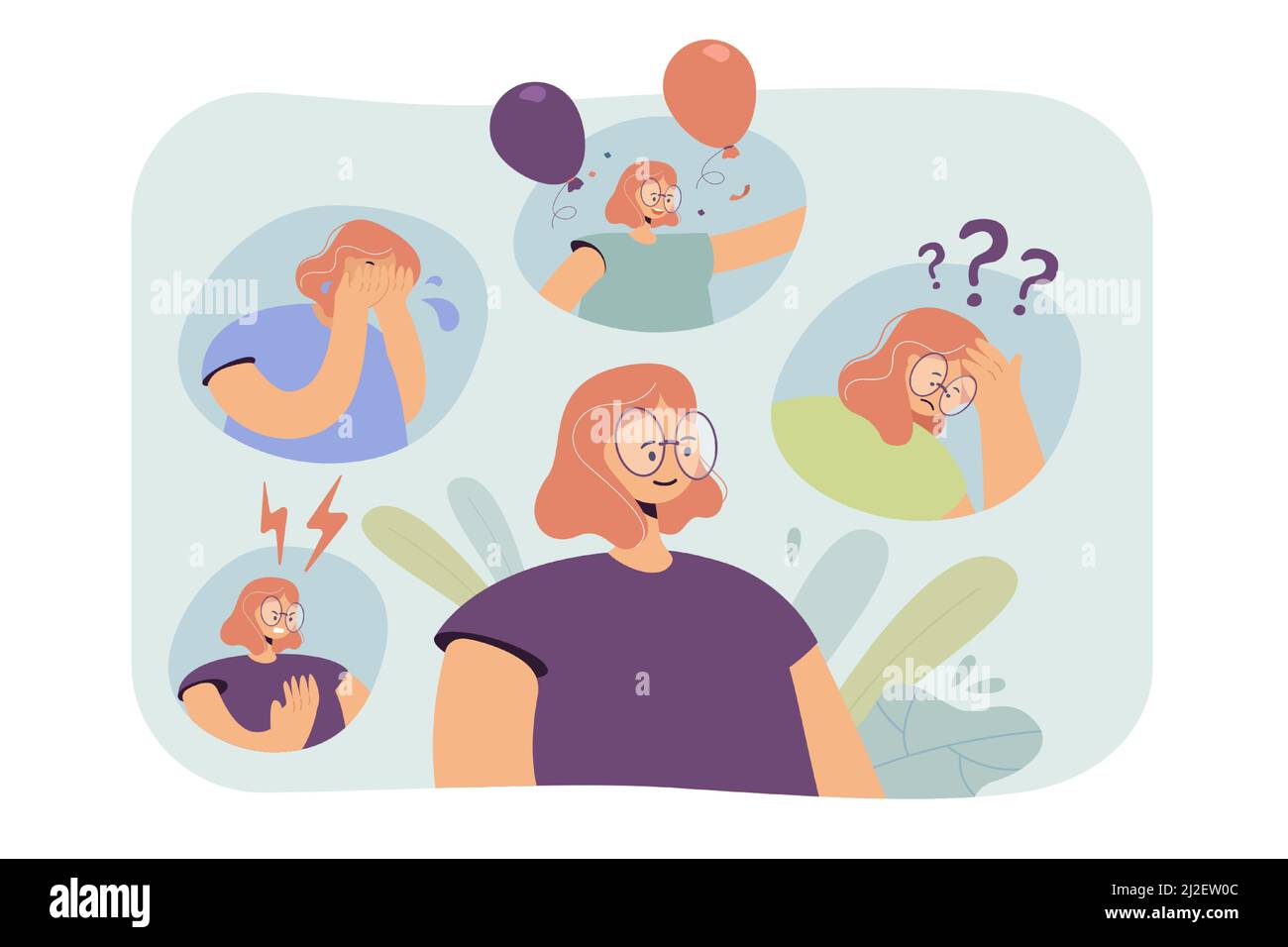 Woman going through nervous breakdown or bipolar behavior disorder ...