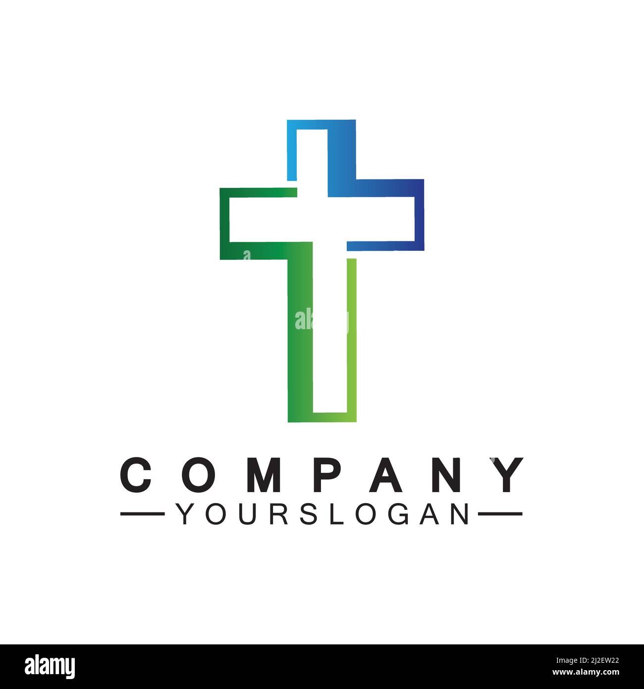 Church logo.Illustration of modern, clean church cross sign for a ...