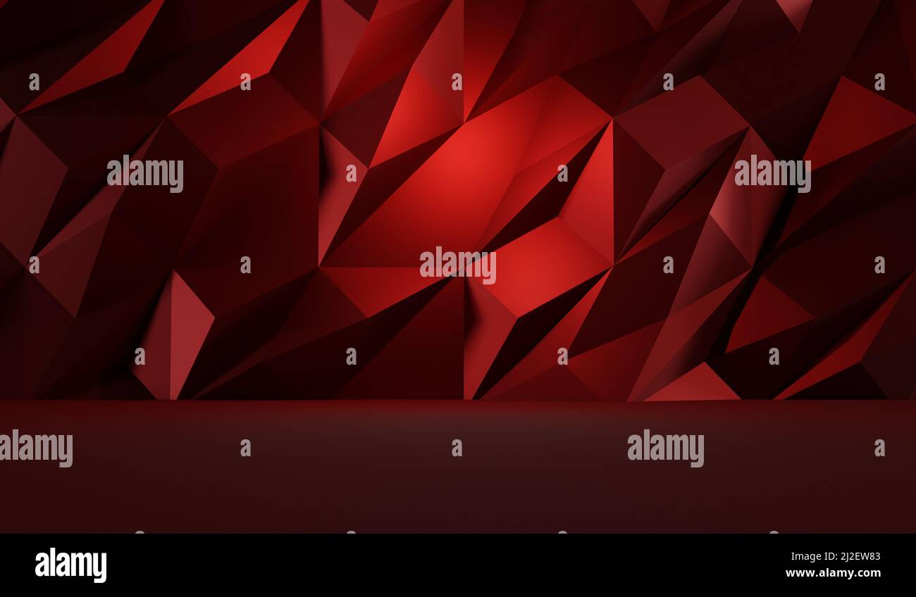 Dark red abstract exterior background. Geometric Wall. 3D Render Stock ...