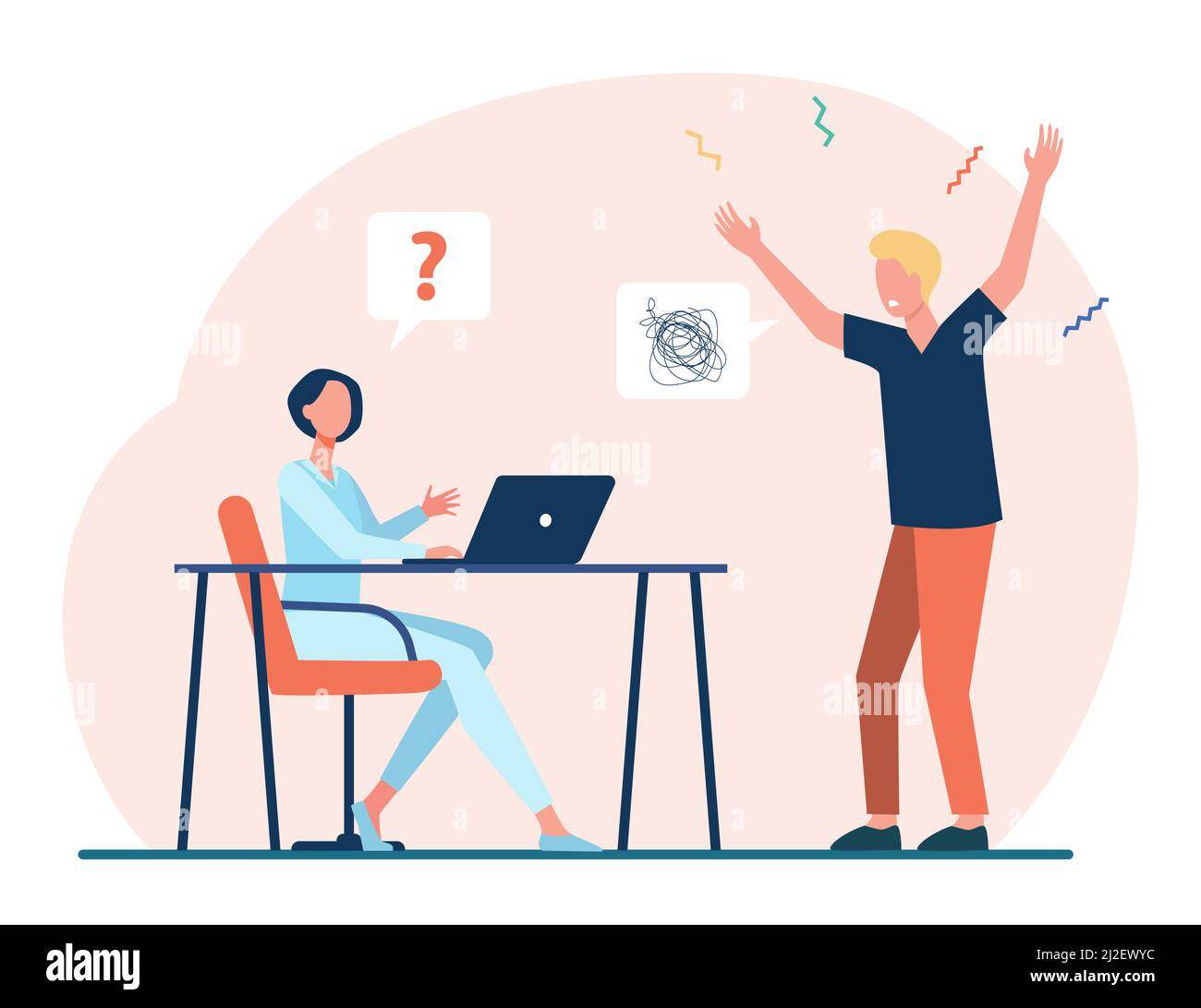 Irritated woman workplace Stock Vector Images - Alamy