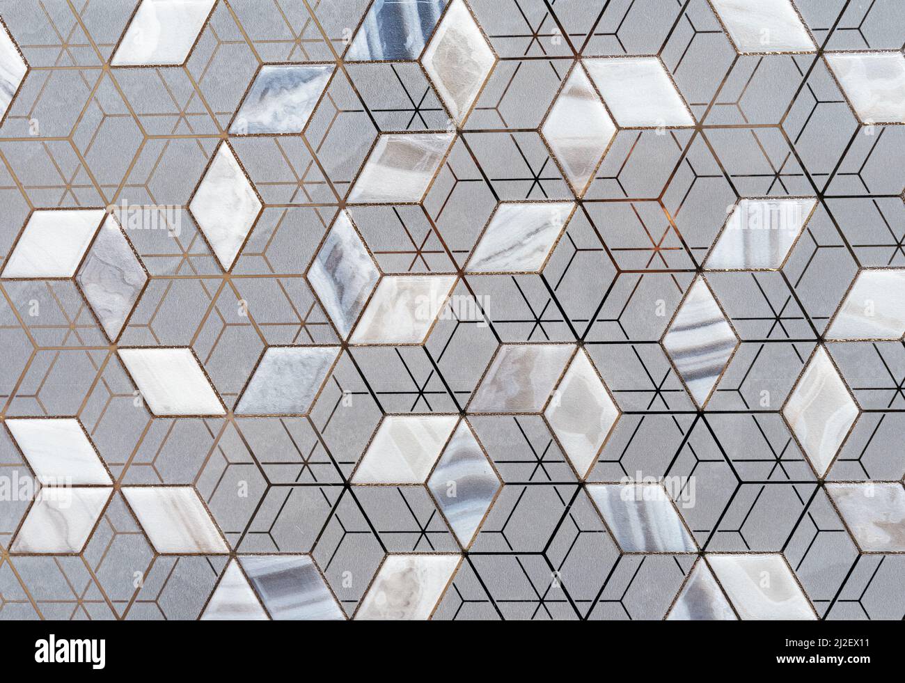 Gray ceramic tiles with a geometric pattern. Tiles with 3D squares ...