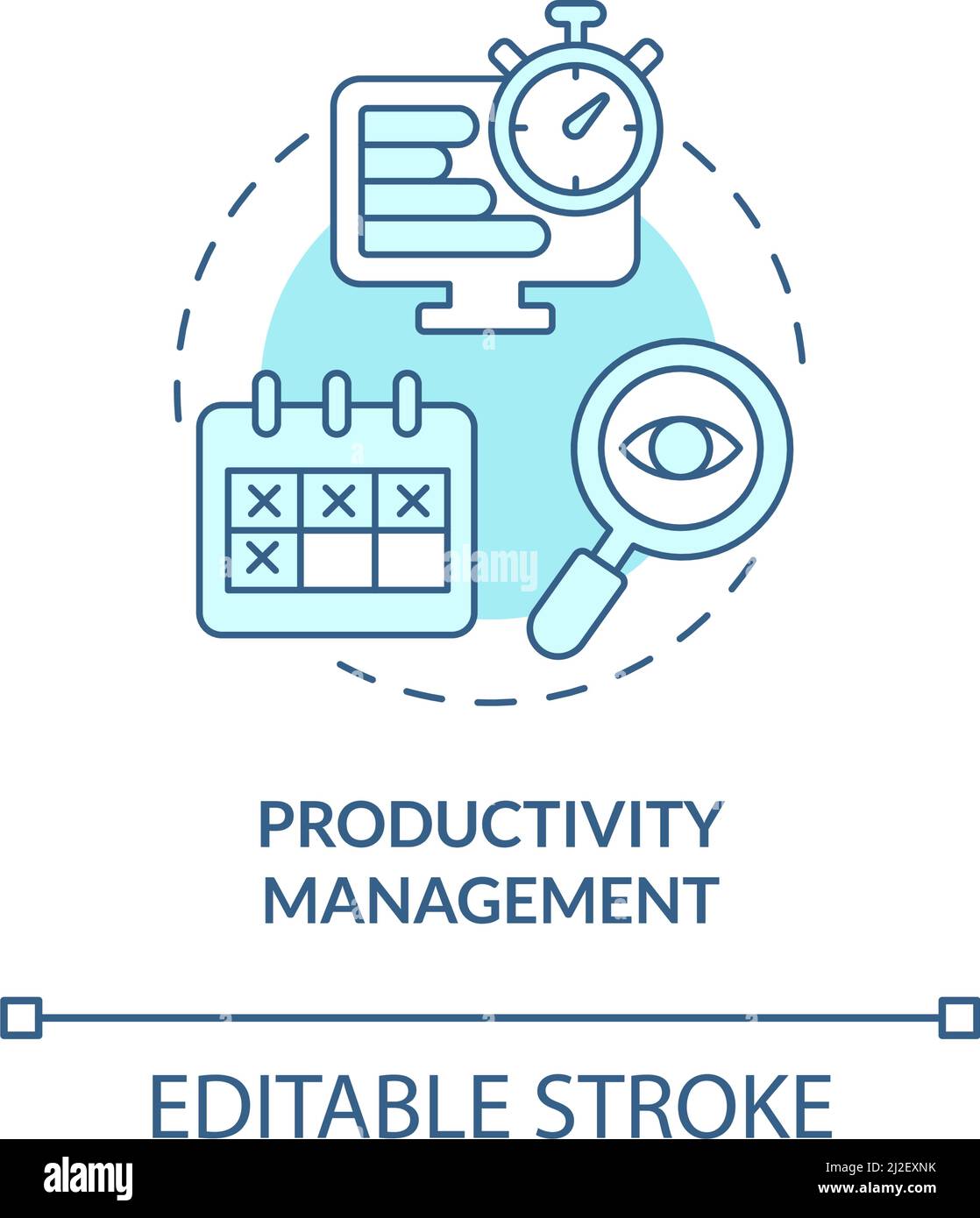 Productivity management turquoise concept icon Stock Vector Image & Art - Alamy