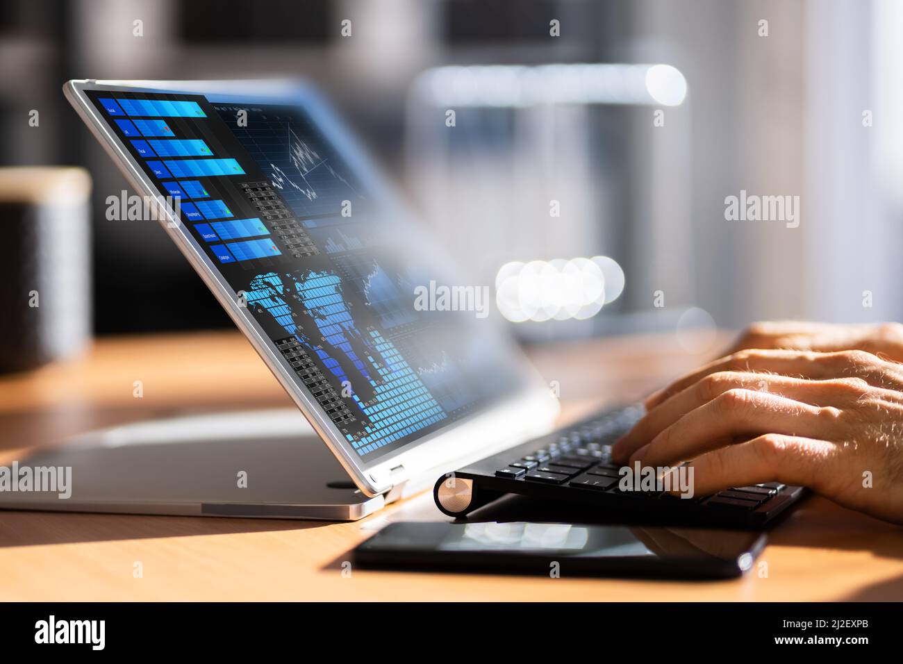 Businessman Using Analytics Data KPI Dashboard Tech Stock Photo - Alamy