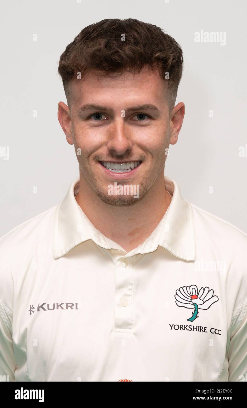 Yorkshire County Cricket Club's Josh Sullivan during a photocall at the ...