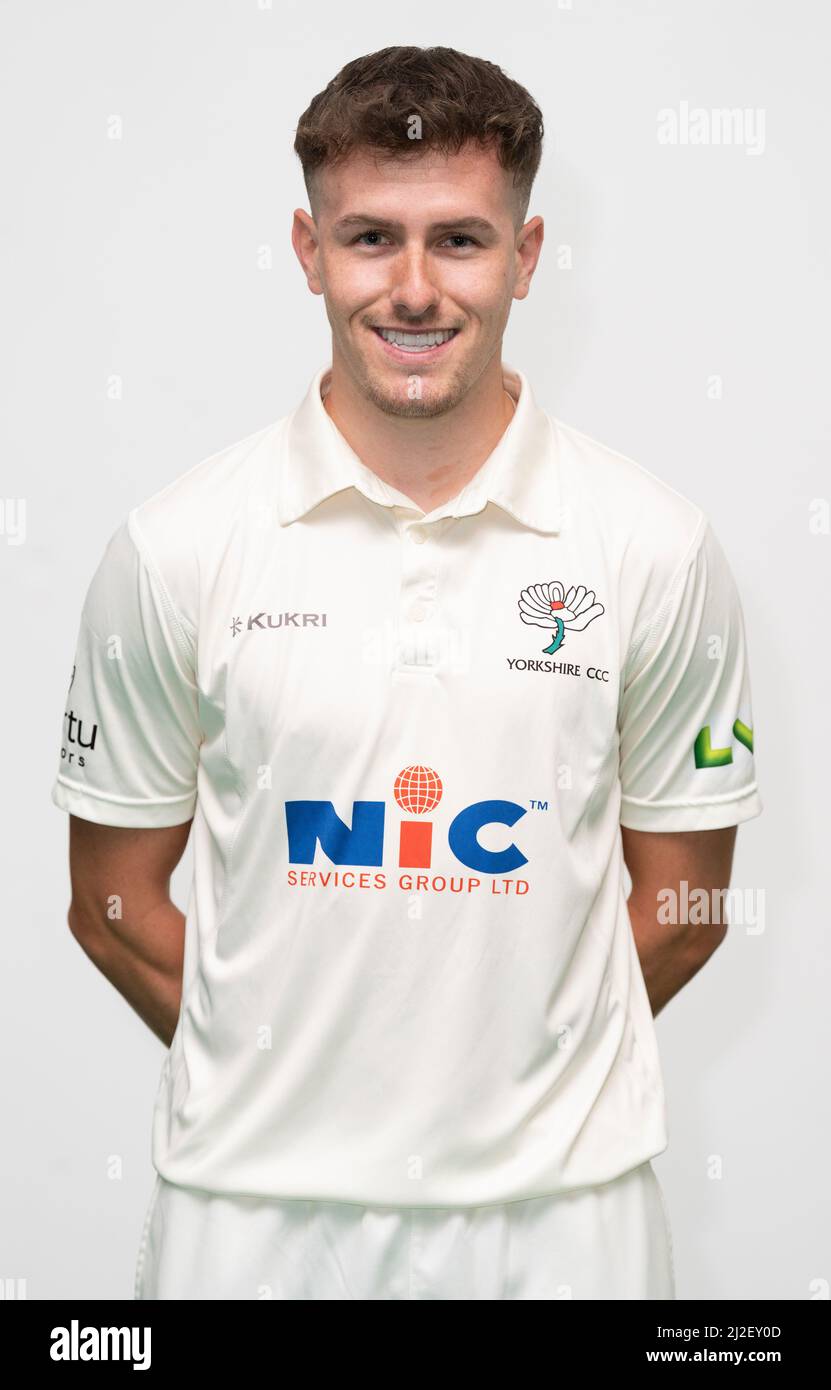 Yorkshire County Cricket Club's Josh Sullivan during a photocall at the ...
