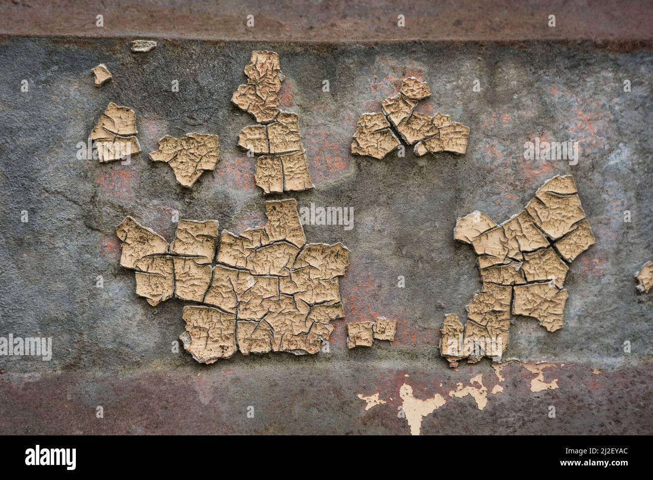 Flaking thick paint layers on a mausoleum in Norwood's overgrown ...