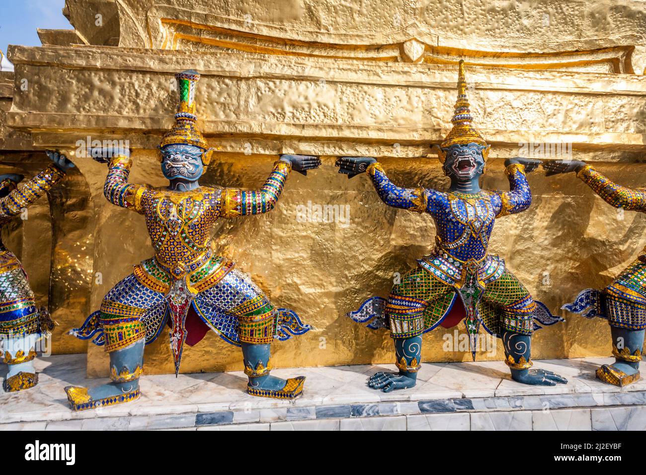Bangkok, Thailand - January 4, 2010: a kinnari, a mythology figure, is ...