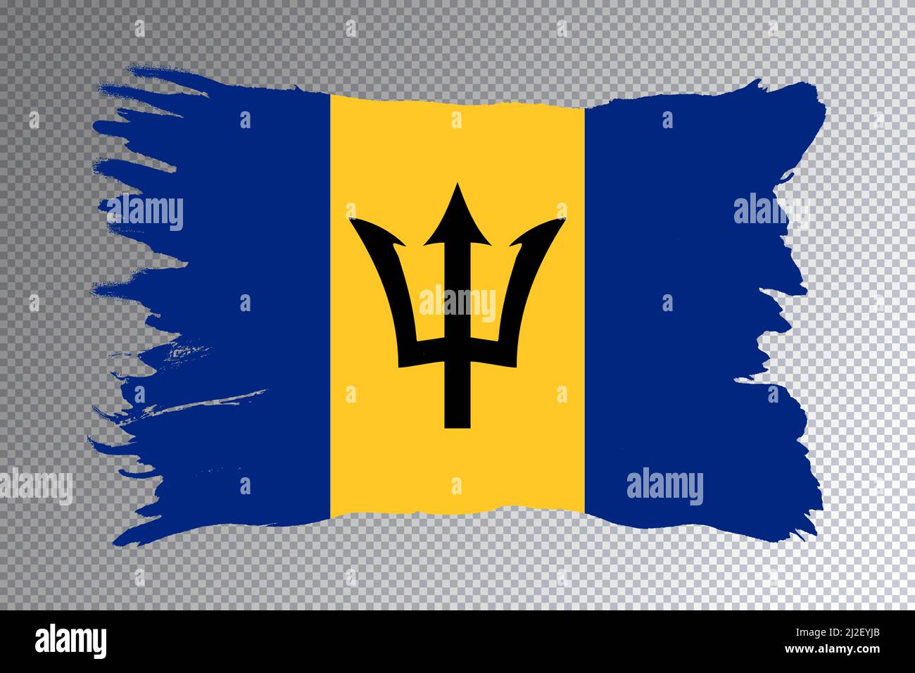 Barbados flag brush stroke, national flag on transparent background ...