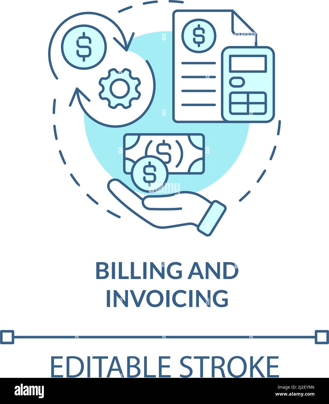 Billing and invoicing turquoise concept icon Stock Vector Image & Art - Alamy