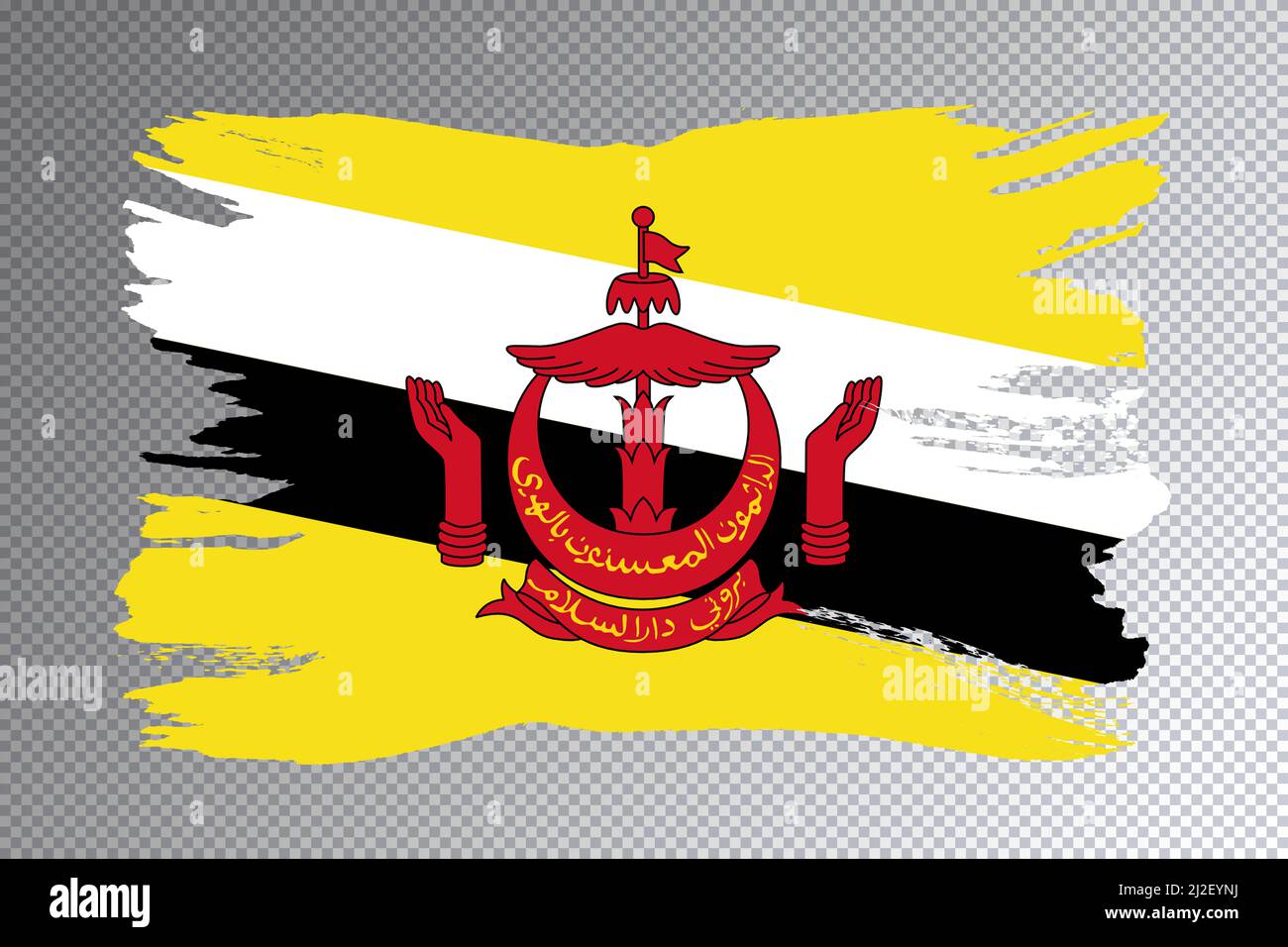 Brunei flag brush stroke, national flag on transparent background Stock ...