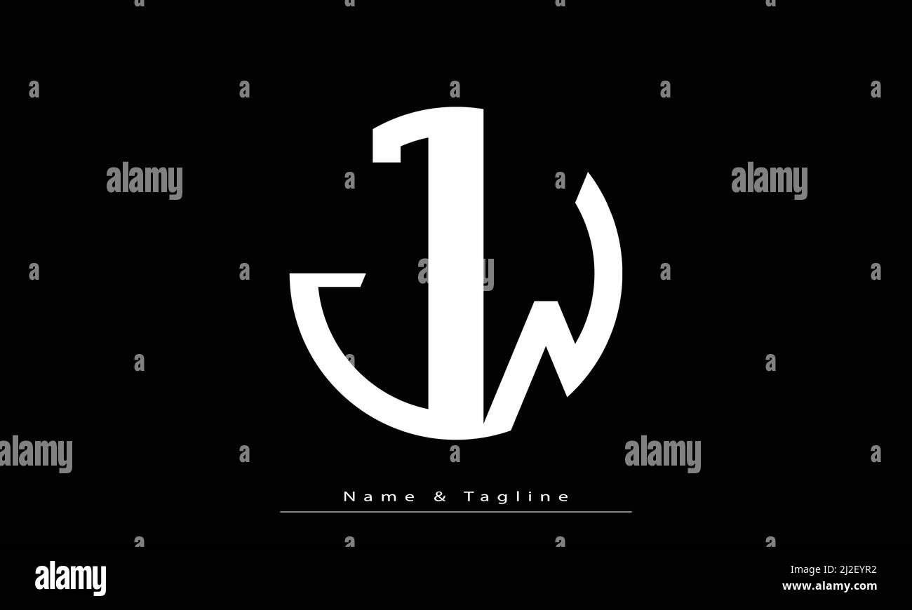 Jw letter logo Black and White Stock Photos & Images - Alamy