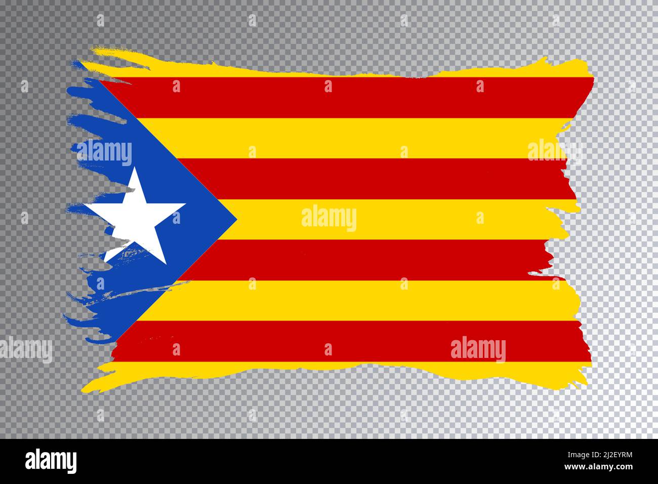 Catalonia flag brush stroke, national flag on transparent background ...