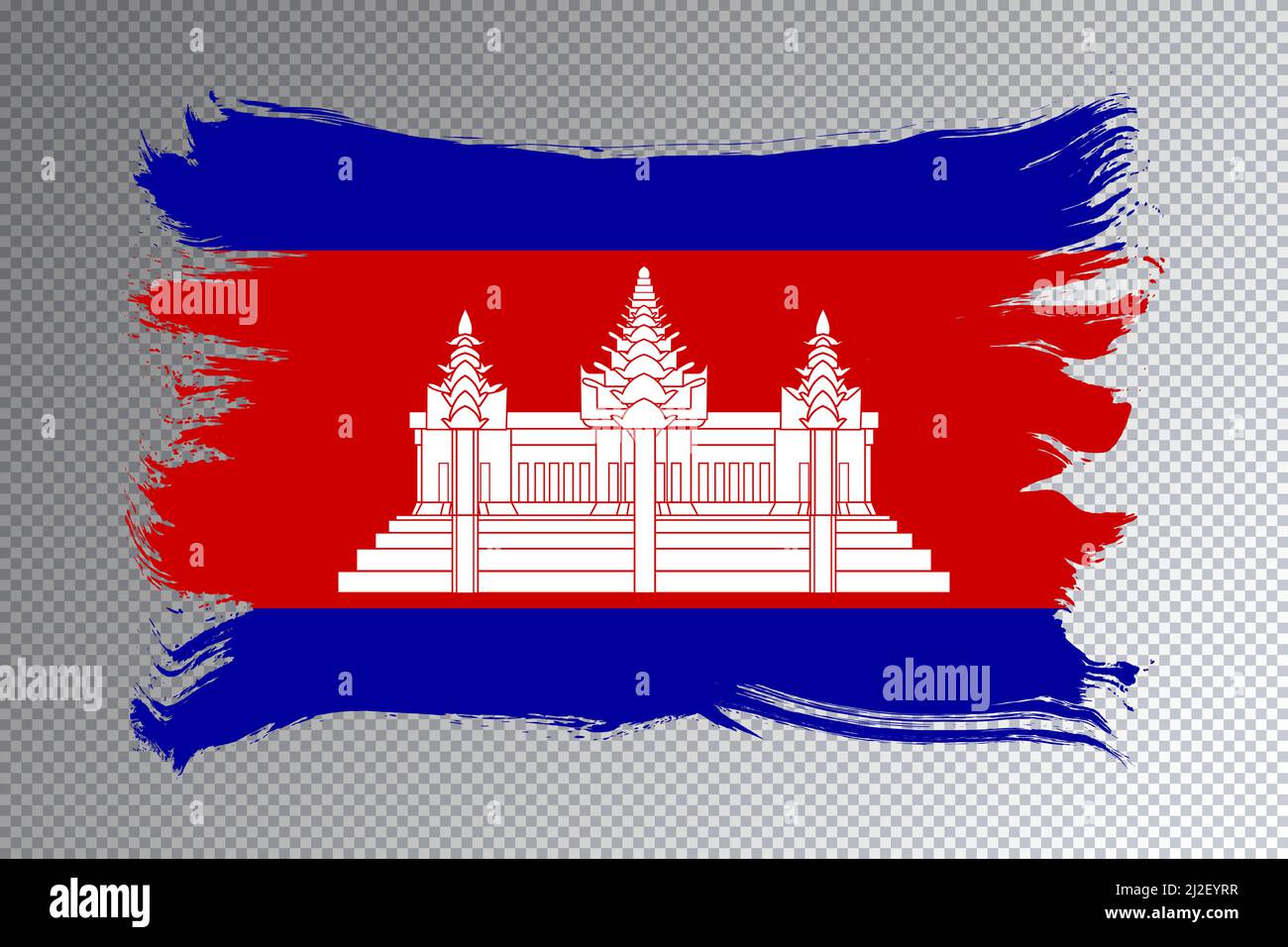 Cambodia flag brush stroke, national flag on transparent background ...