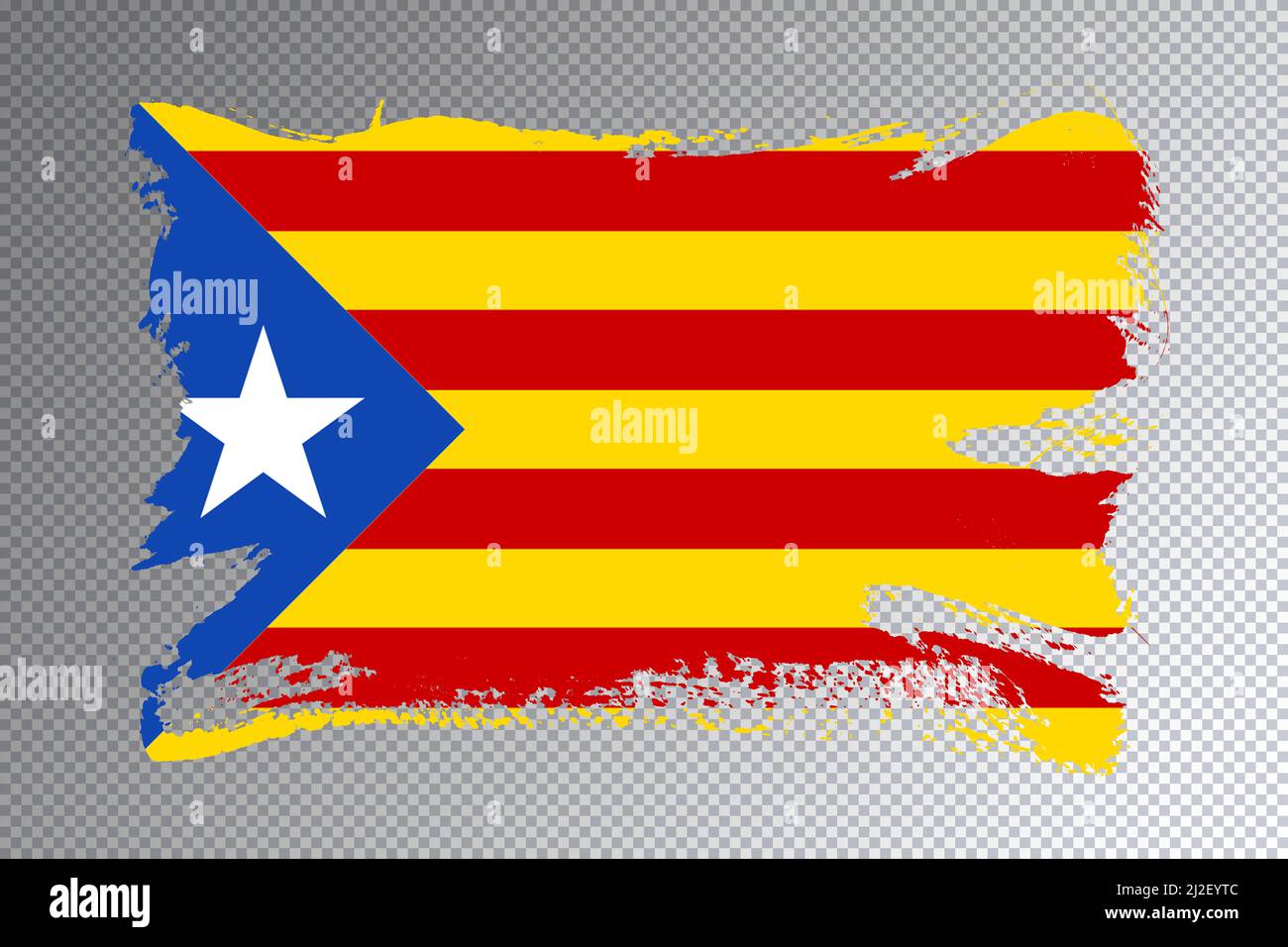 Catalonia flag brush stroke, national flag on transparent background ...