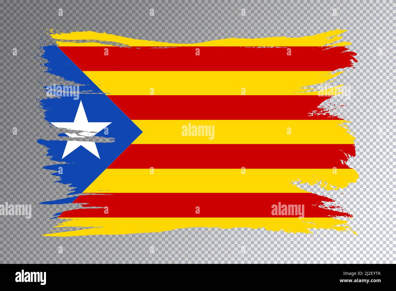 Catalonia flag brush stroke, national flag on transparent background ...