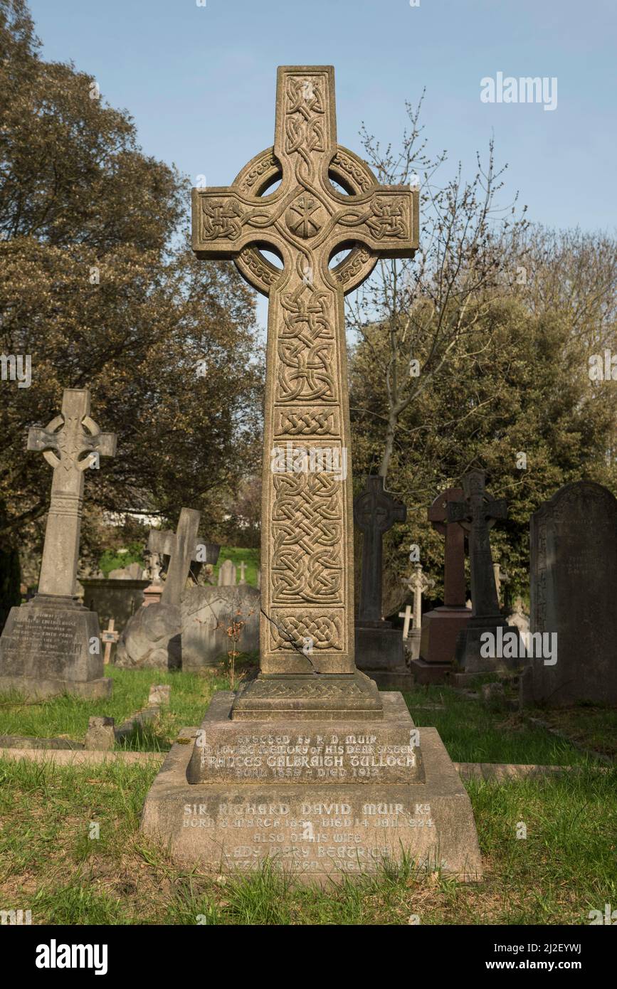 Celtic cross gravestone / memorial in Norwood's overgrown Victorian ...