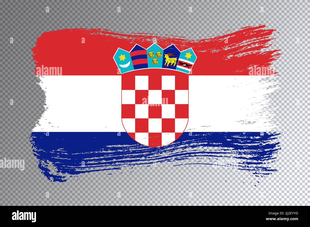 Croatia flag brush stroke, national flag on transparent background ...