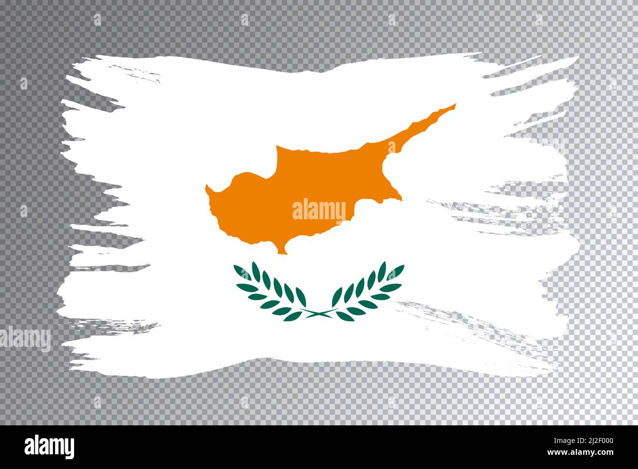 Cyprus flag brush stroke, national flag on transparent background Stock ...