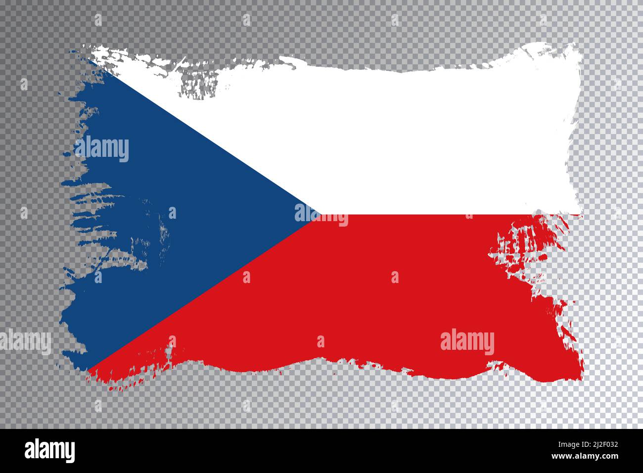 Czech Republic flag brush stroke, national flag on transparent ...